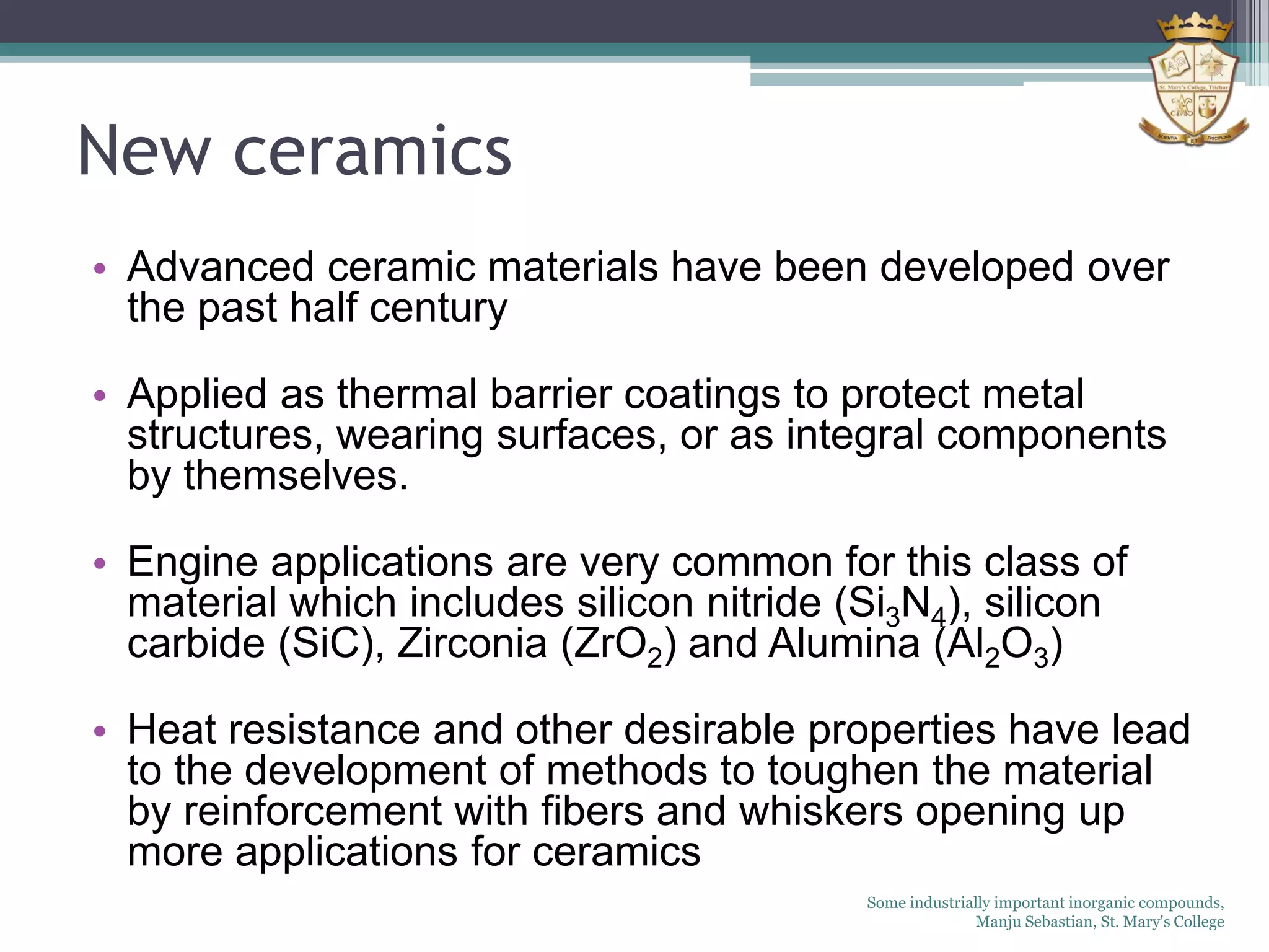 Some industrially important inorganic materials | PPTX