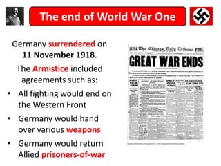 Hitler and Nazi Germany - the end of world war one | PPTX