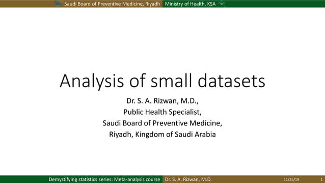 Analysis of small datasets | PPT
