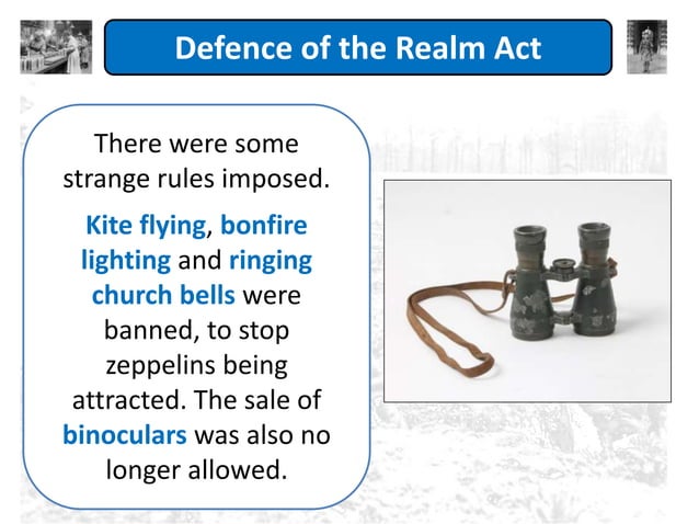 Era of the Great War - Defence of the Realm Act (DORA) | PPT