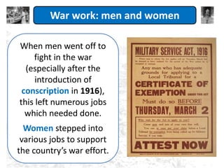 Era of the Great War - war work | PPT