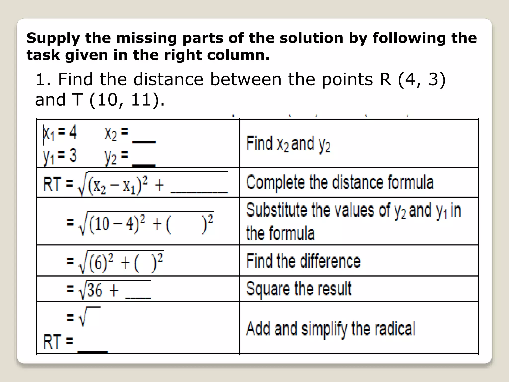 DISTANCE FORMULA (GRADE 10 MATH) | PPTX
