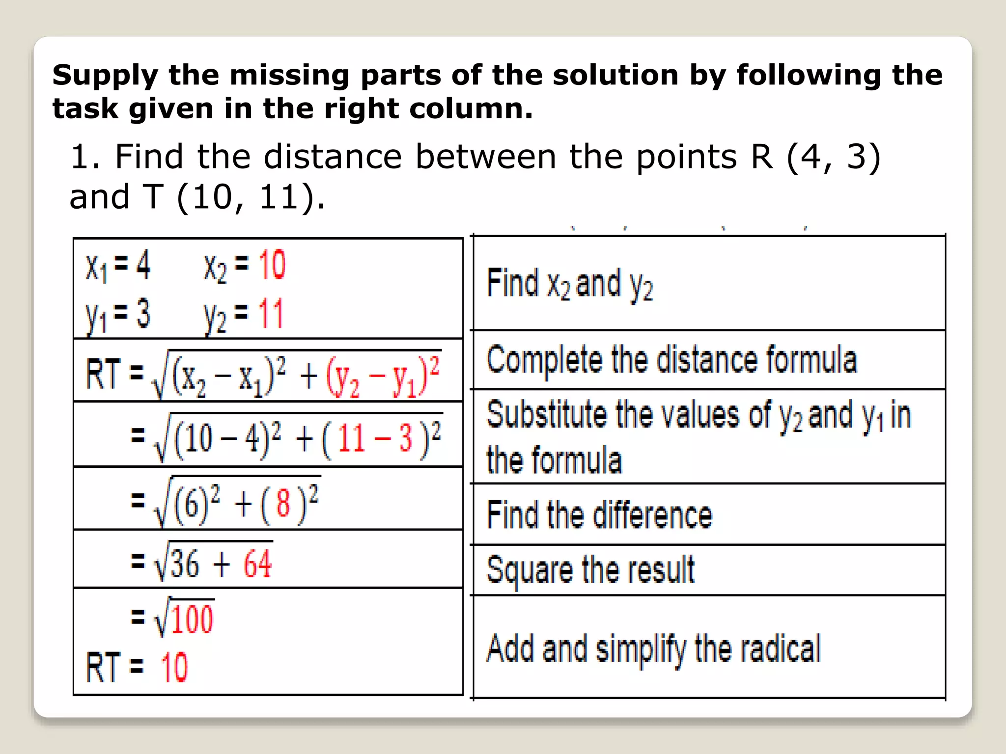 DISTANCE FORMULA (GRADE 10 MATH) | PPTX