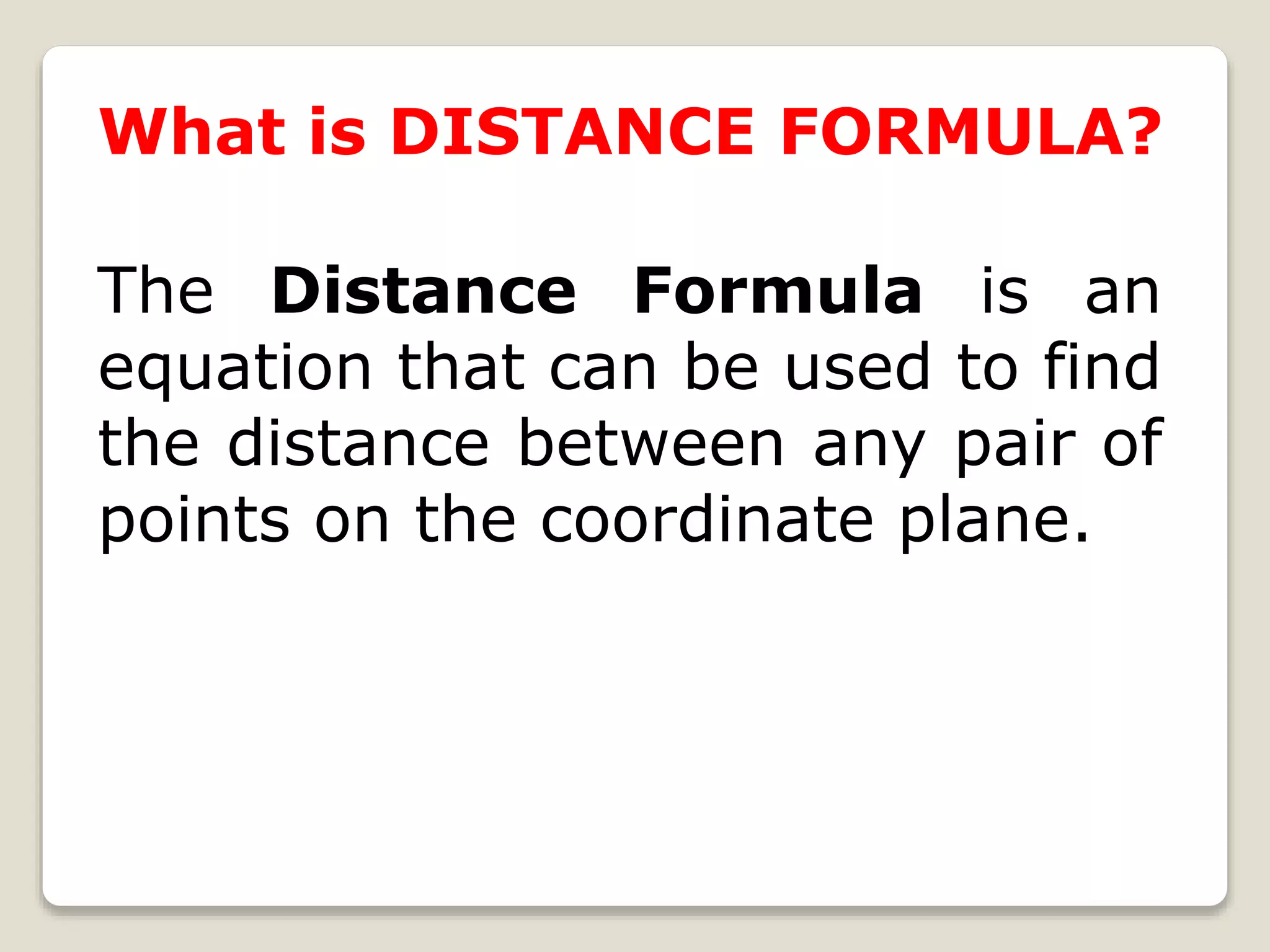 DISTANCE FORMULA (GRADE 10 MATH) | PPTX