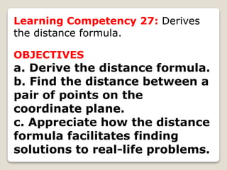 DISTANCE FORMULA (GRADE 10 MATH) | PPTX