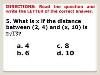 DISTANCE FORMULA (GRADE 10 MATH) | PPTX