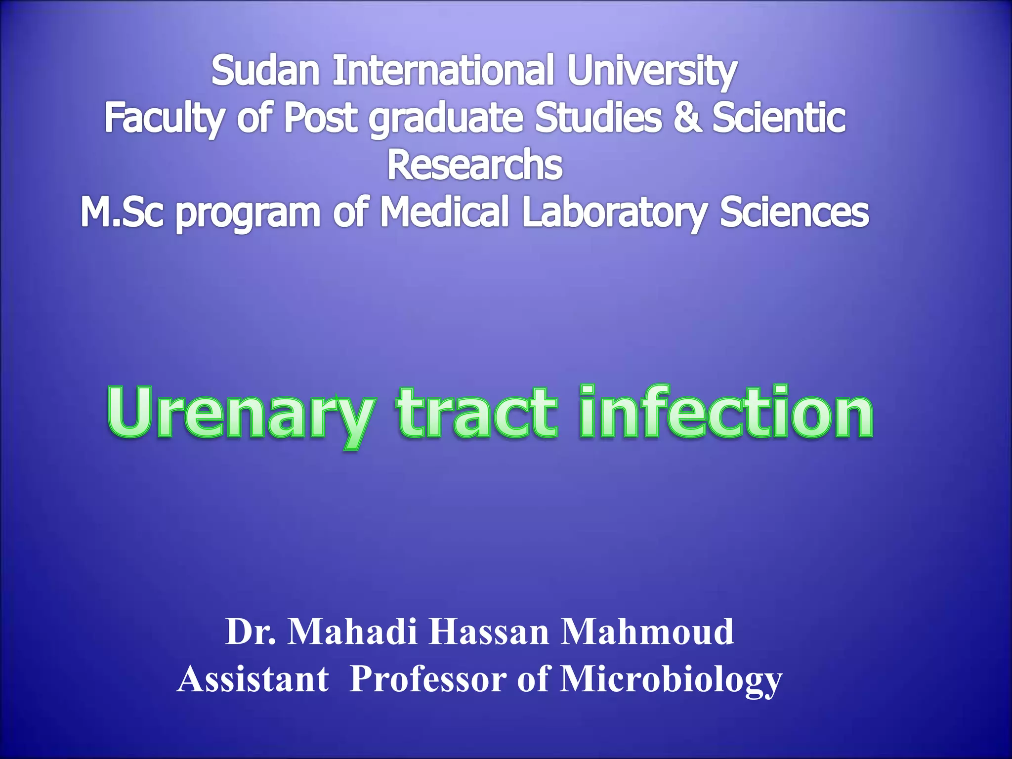 1. urinary tract infection (UTI) | PPT