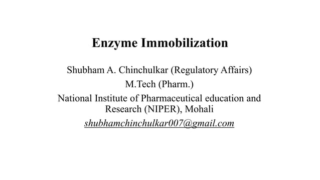 Enzyme immobilization | PPT