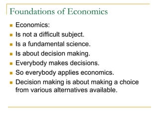 Economic analysis for business decisions | PPTX