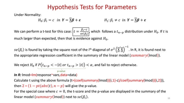 1. linear model, inference, prediction | PPT