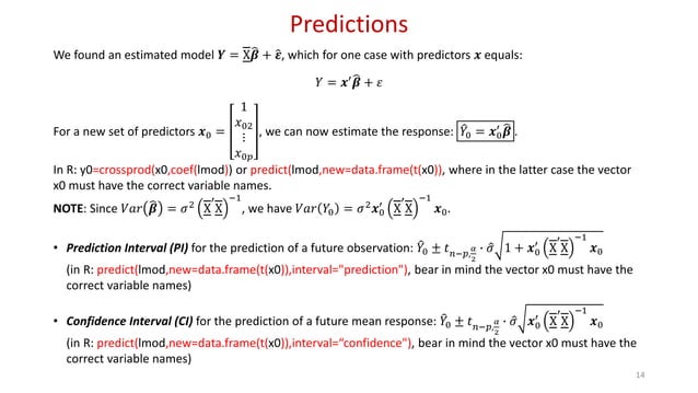 1. linear model, inference, prediction | PPT