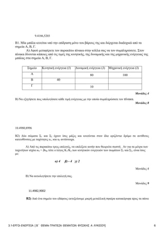 ΤΡΑΠΕΖΑ ΘΕΜΑΤΩΝ ΦΥΣΙΚΗΣ Α΄ΛΥΚΕΙΟΥ-ΘΕΜΑ Β-ΕΡΓΟ ΕΝΕΡΓΕΙΑ | PDF