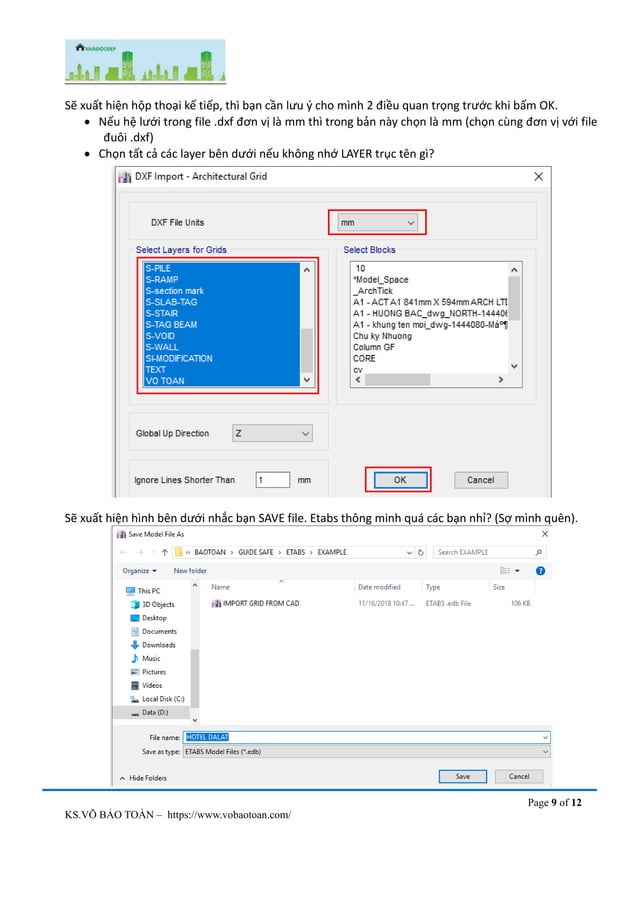 Import mat bang luoi tu cad sang etabs bai 1 | PDF
