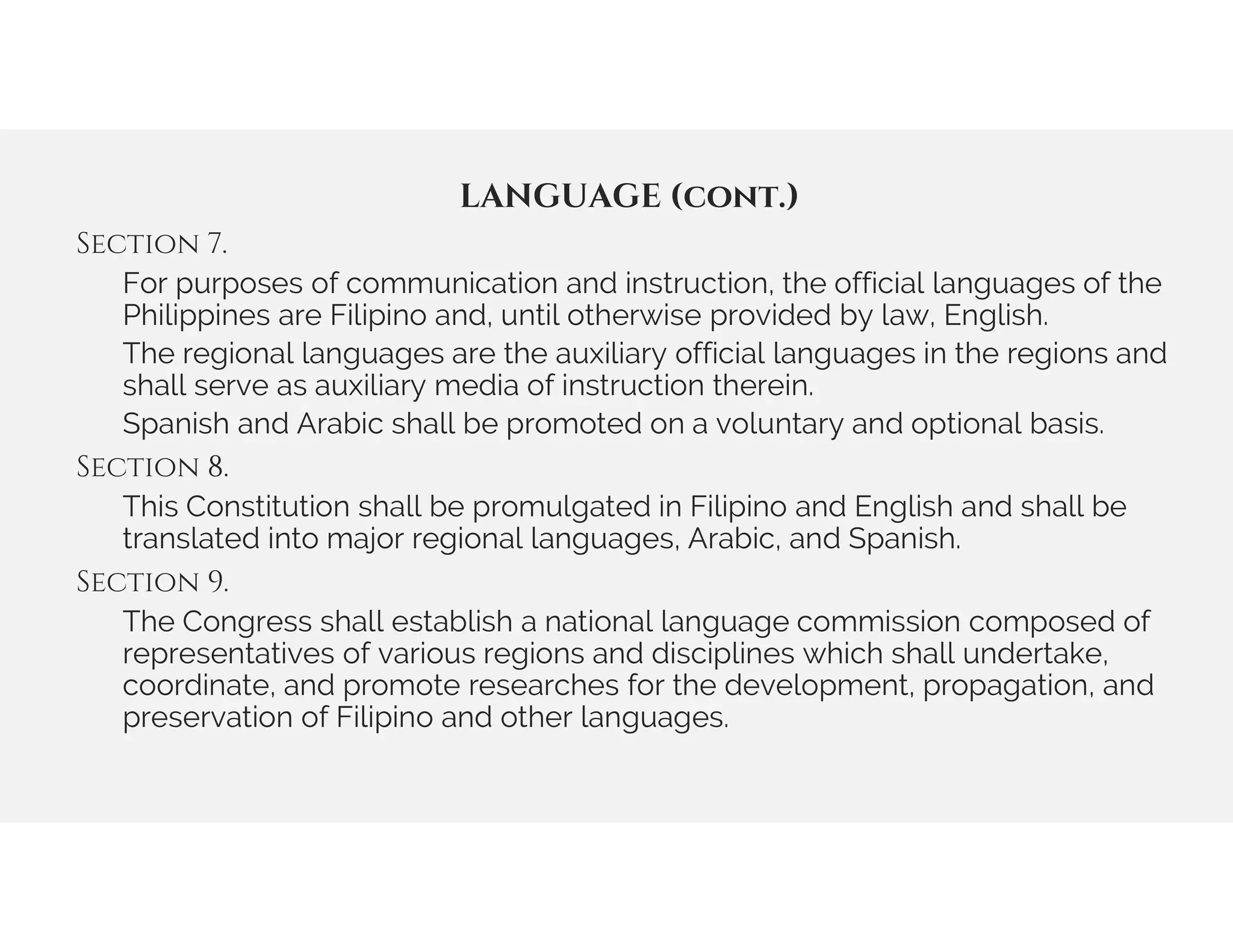 1987 Philippine Constitution Article XIV Education, Science ...