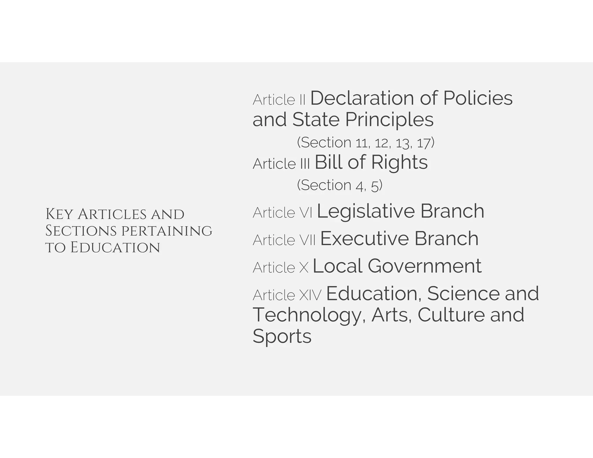 1987 Philippine Constitution Article XIV Education, Science ...