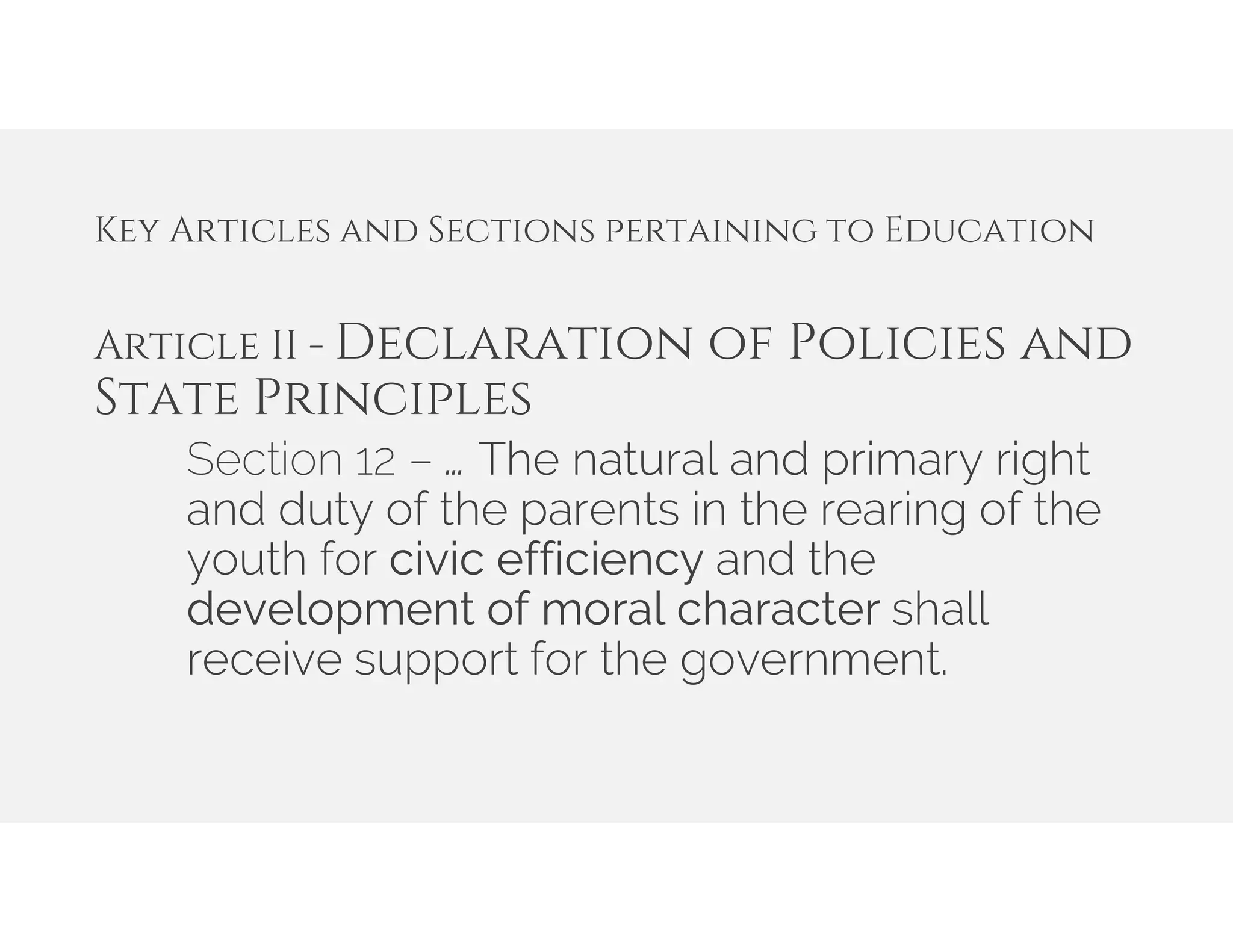 1987 Philippine Constitution Article XIV Education, Science ...