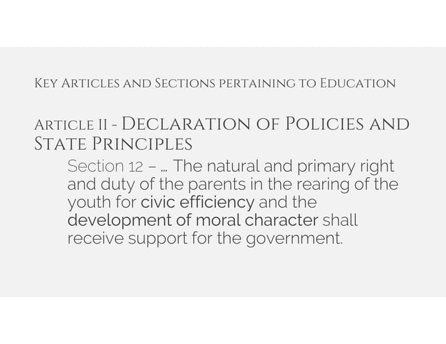 1987 Philippine Constitution Article XIV Education, Science ...