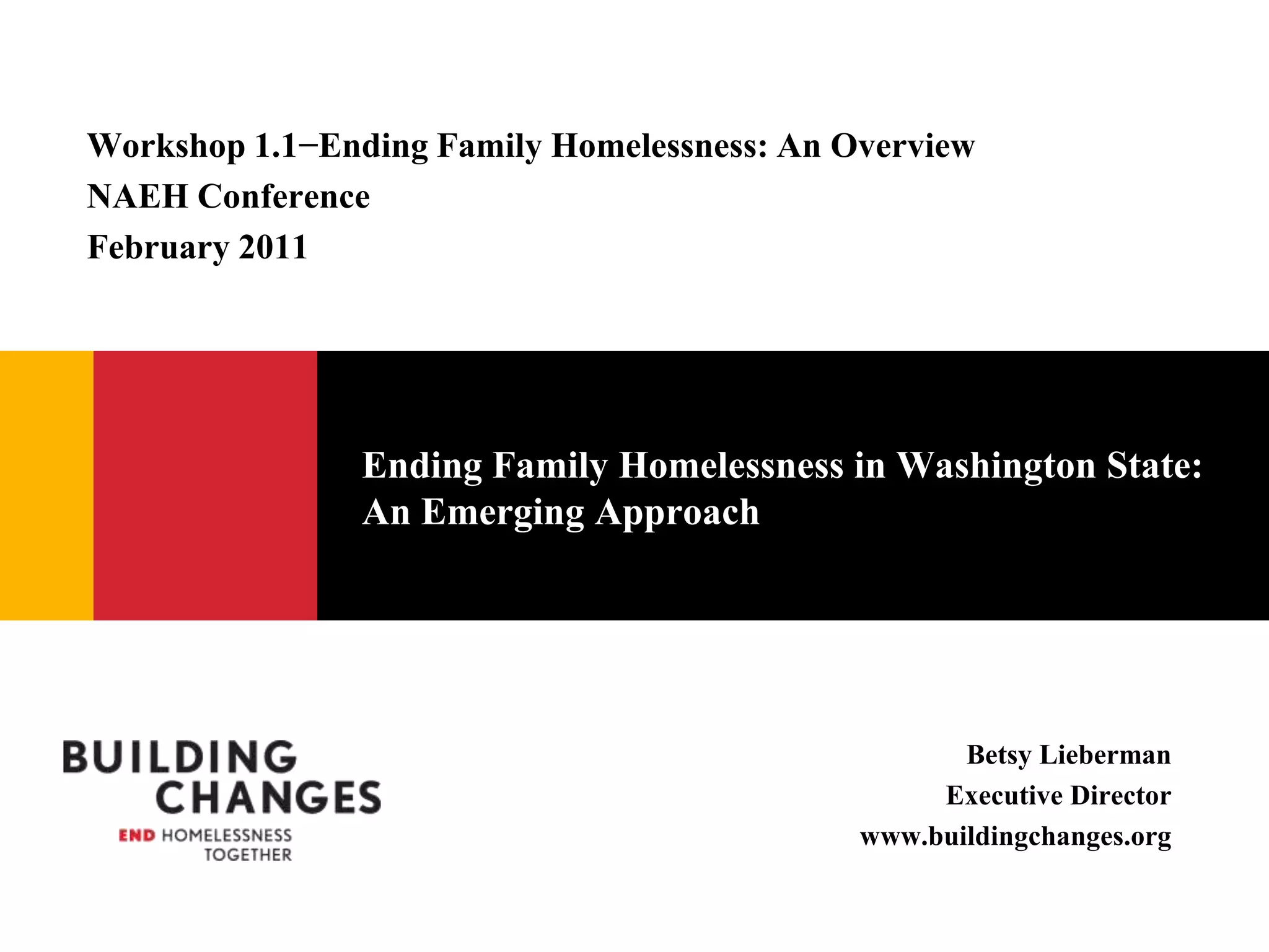 1.1 Ending Family Homelessness: An Overview | PPTX