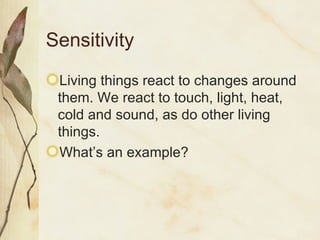 Characteristics of Living Things | PPT | Biological Sciences | Science