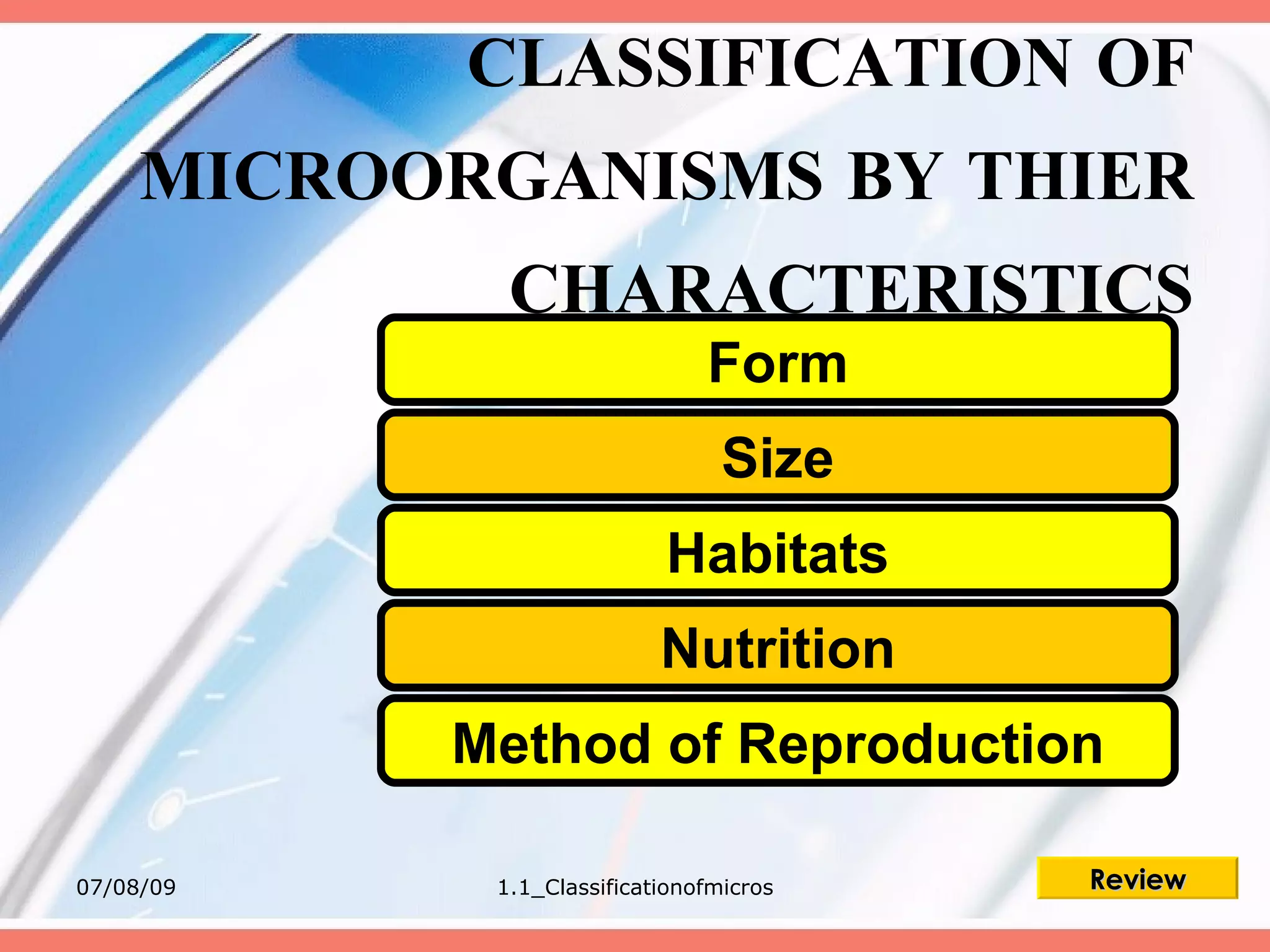 1.1 Classsification Of Microorganisms | PPT