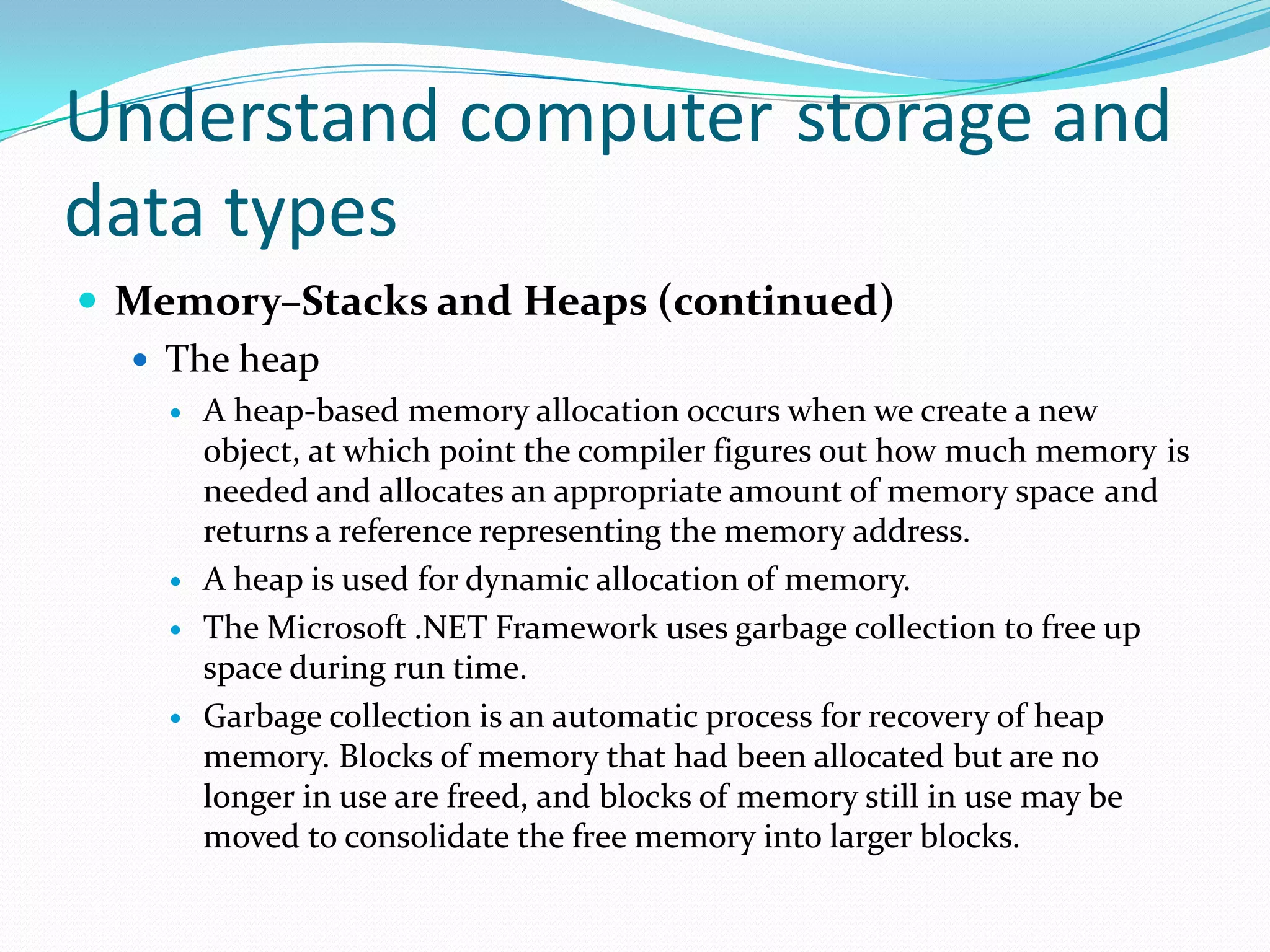 1.1 core programming [understand computer storage and data types] | PPTX