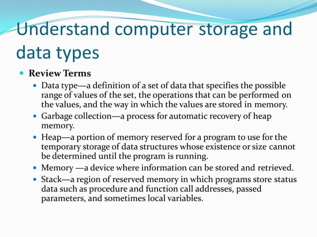 1.1 core programming [understand computer storage and data types] | PPT