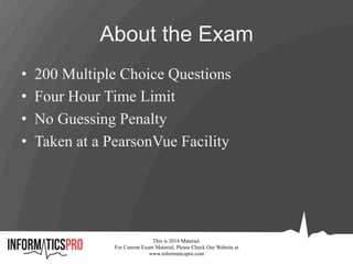 1-1 An Introduction to the Clinical Informatics Board Exam | PPT