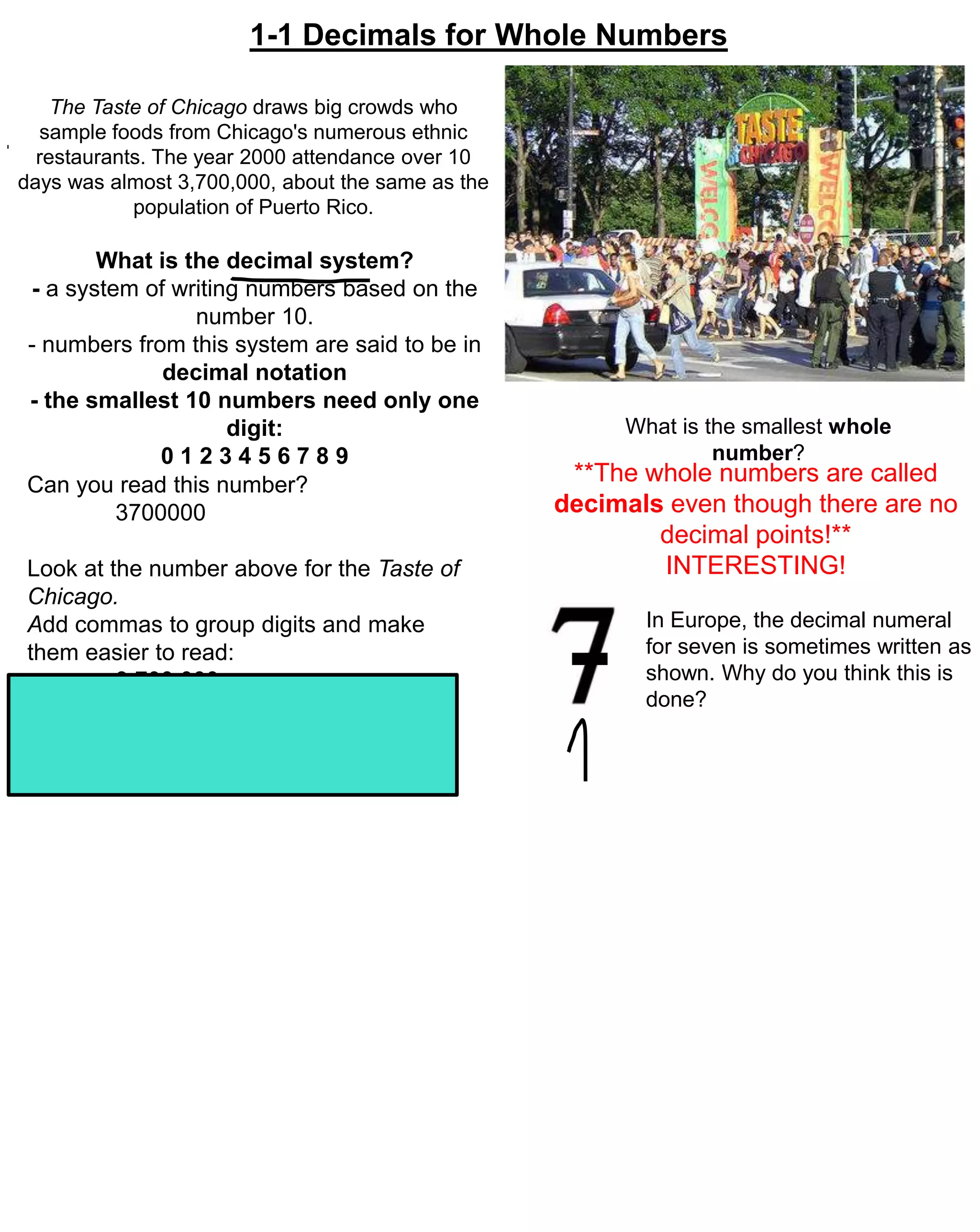 1 1 decimals for whole numbers 9-9-10 | PPTX