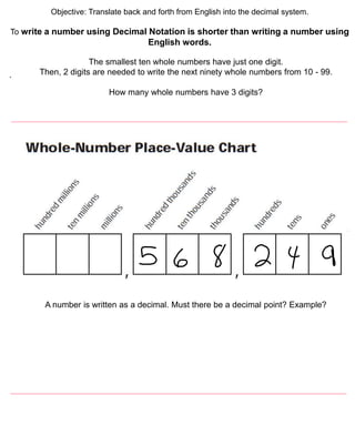 1 1 decimals for whole numbers 9-9-10 | PDF