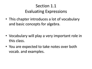 1.1 evaluating expressions | PPT