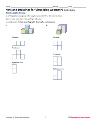1-1 Guide Notes Teacher Edition - Nets and Drawings for Visualizing ...