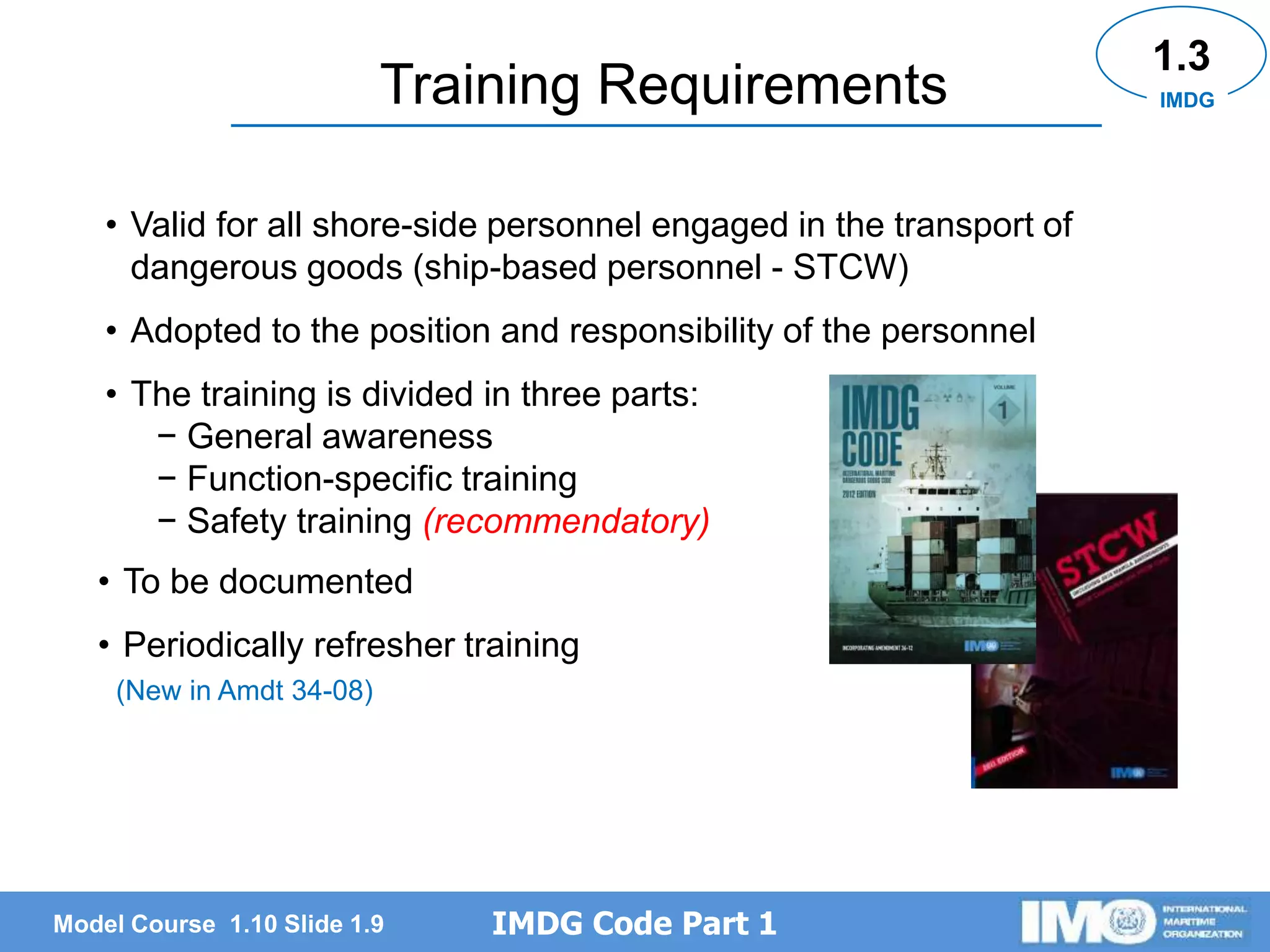 1-1 IMDG Code - Part 1 IMO Model Course ver 2013-07-05.ppt