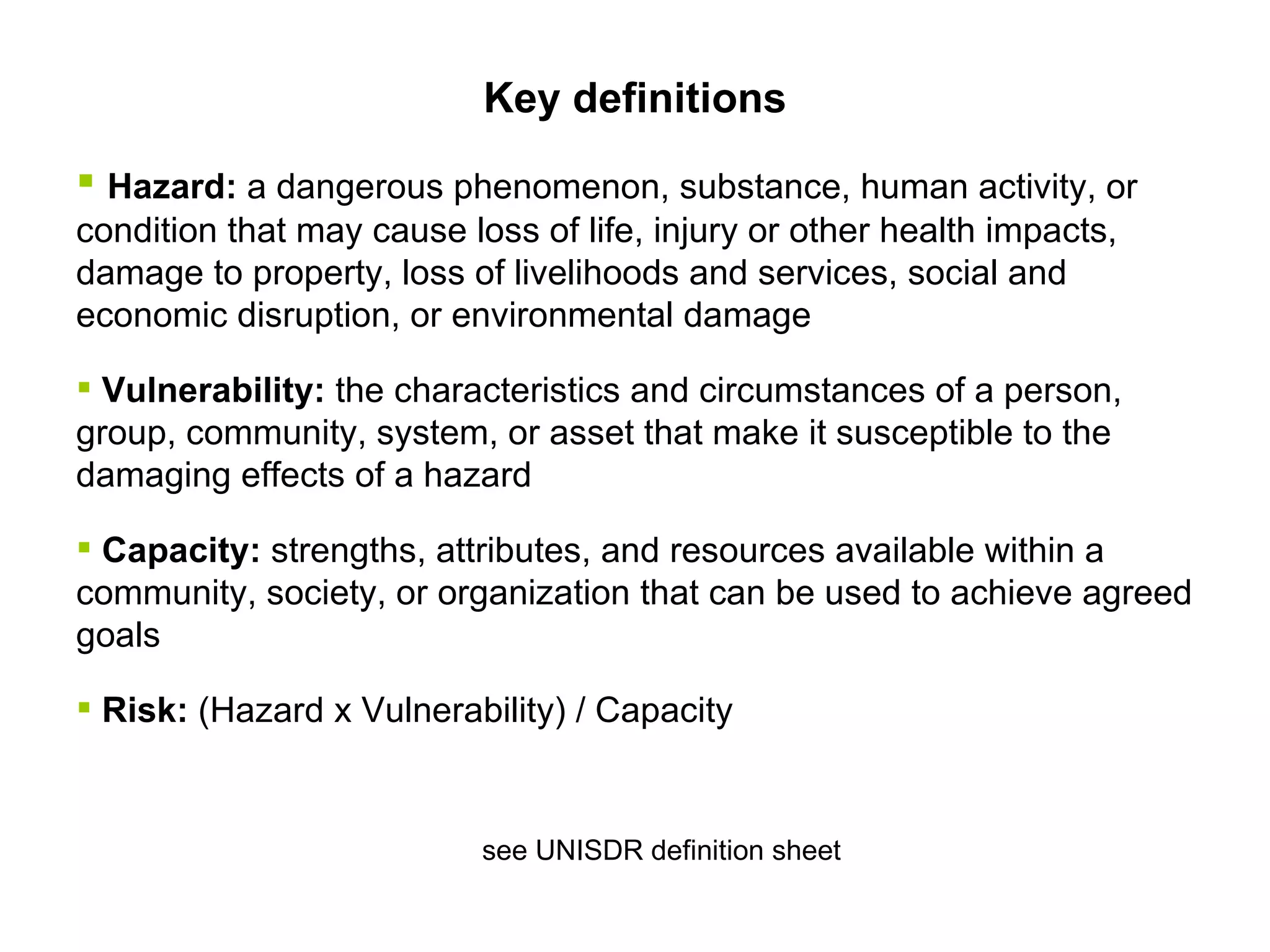 Key concepts in disaster risk reduction | PPT