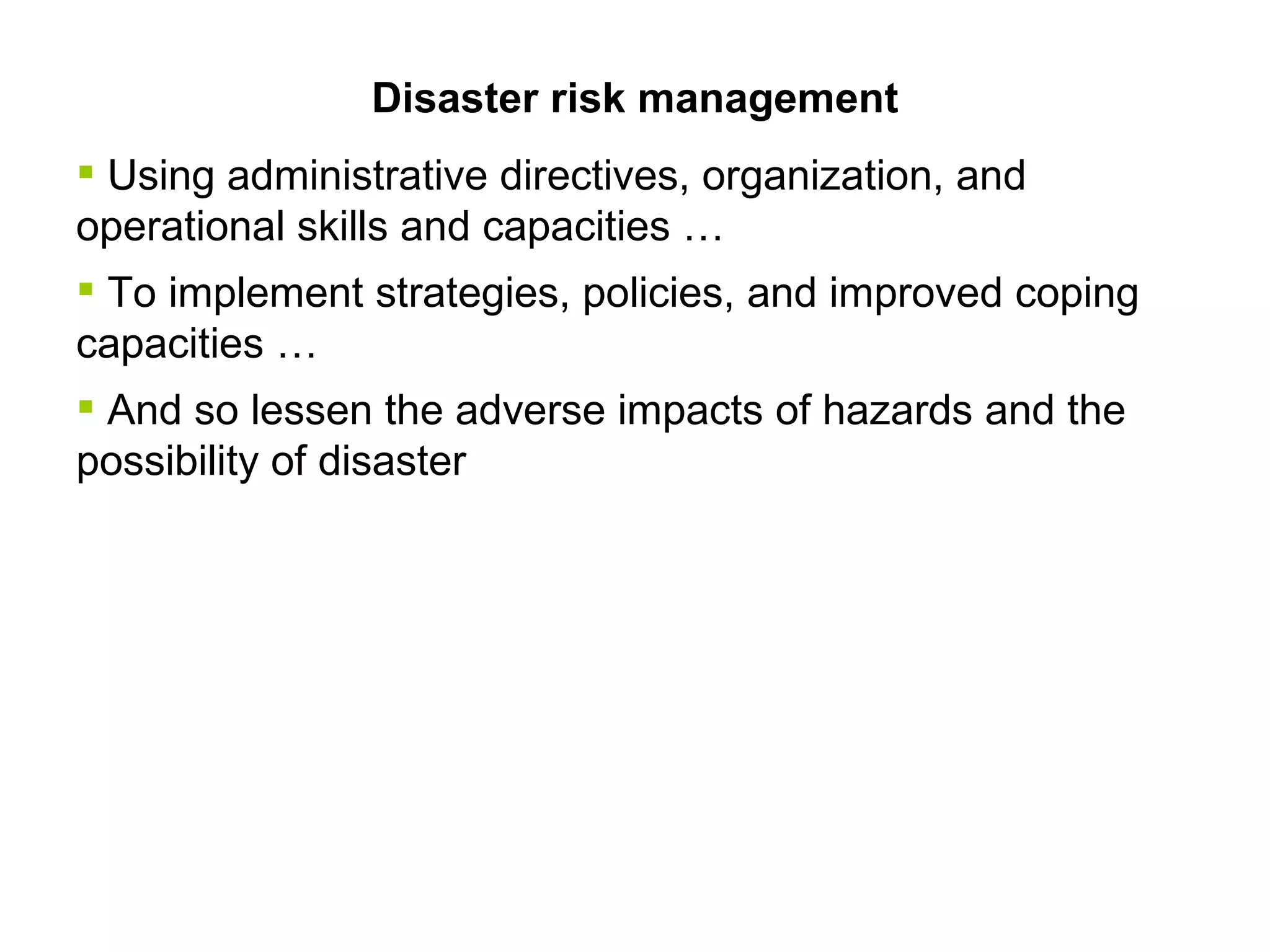 Key concepts in disaster risk reduction | PPT