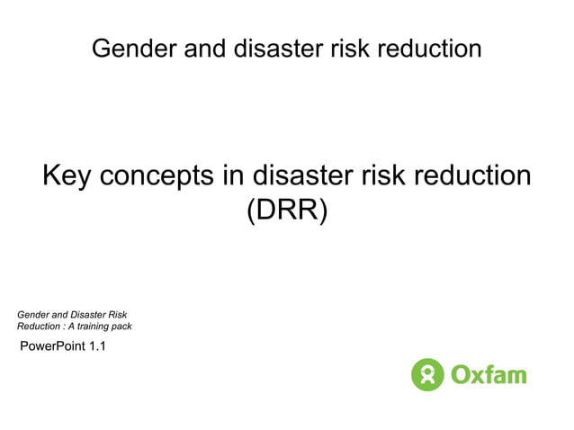 Key concepts in disaster risk reduction | PPT | Environment | Science