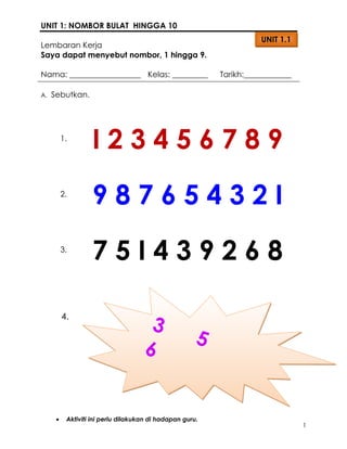 LATIHAN : Sebutkan Nombor Berikut | DOC
