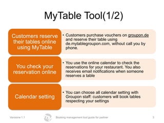 Online reservation tool guidelines - DE - V1.1 | PPT