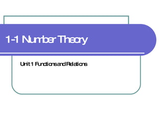 1 1 number theory | PPT