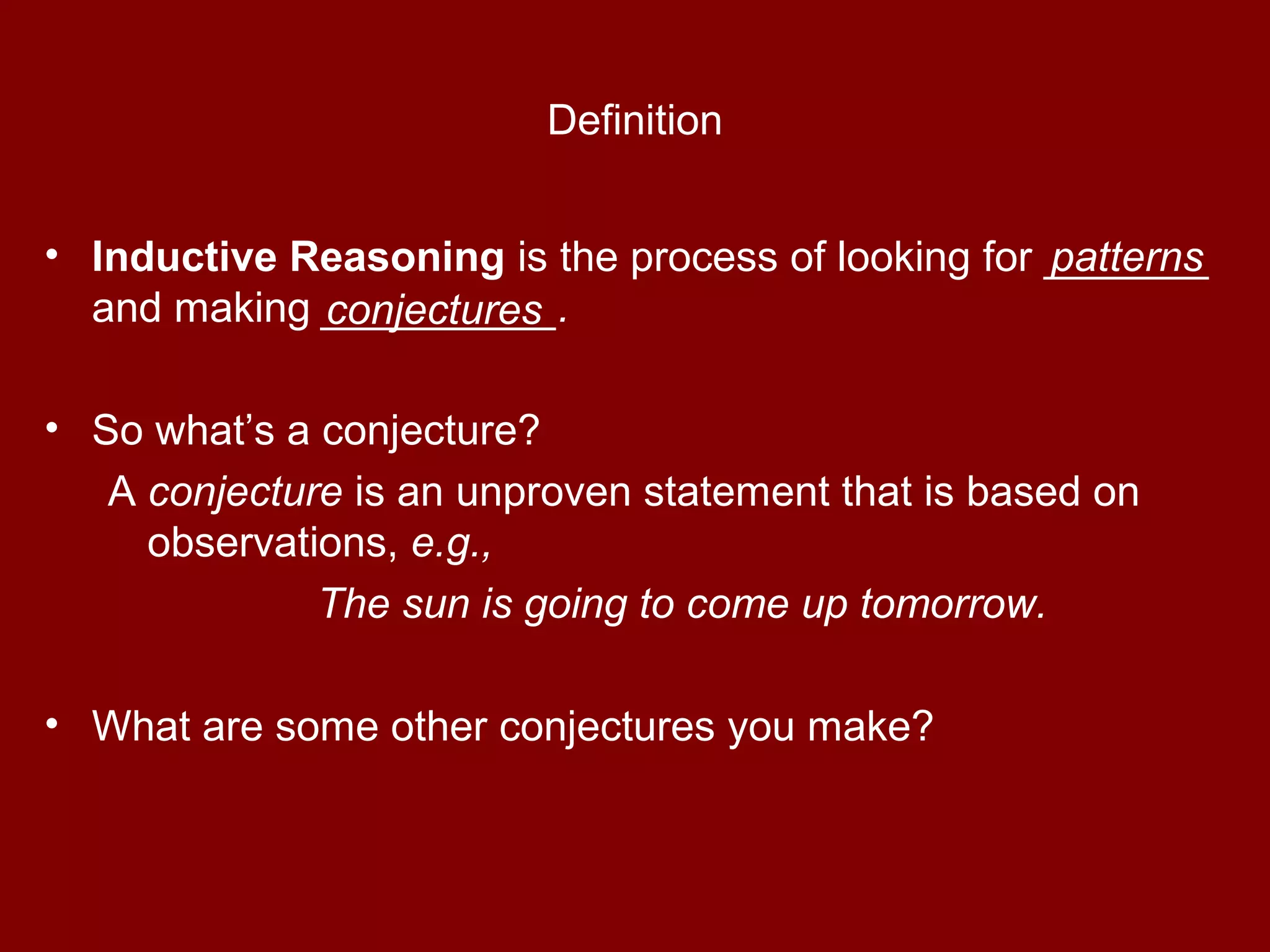 1 1 Patterns And Inductive Reasoning Lesson Ppt Science