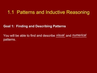 1 1 patterns and inductive reasoning lesson | PPT