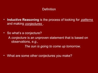 1 1 patterns and inductive reasoning lesson | PPT