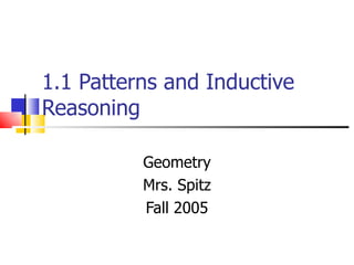 1.1 patterns & inductive reasoning | PPT