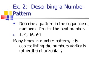 1.1 patterns & inductive reasoning | PPT
