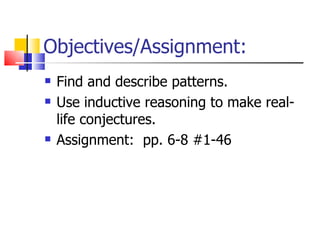 Inductive Reasoning Patterns