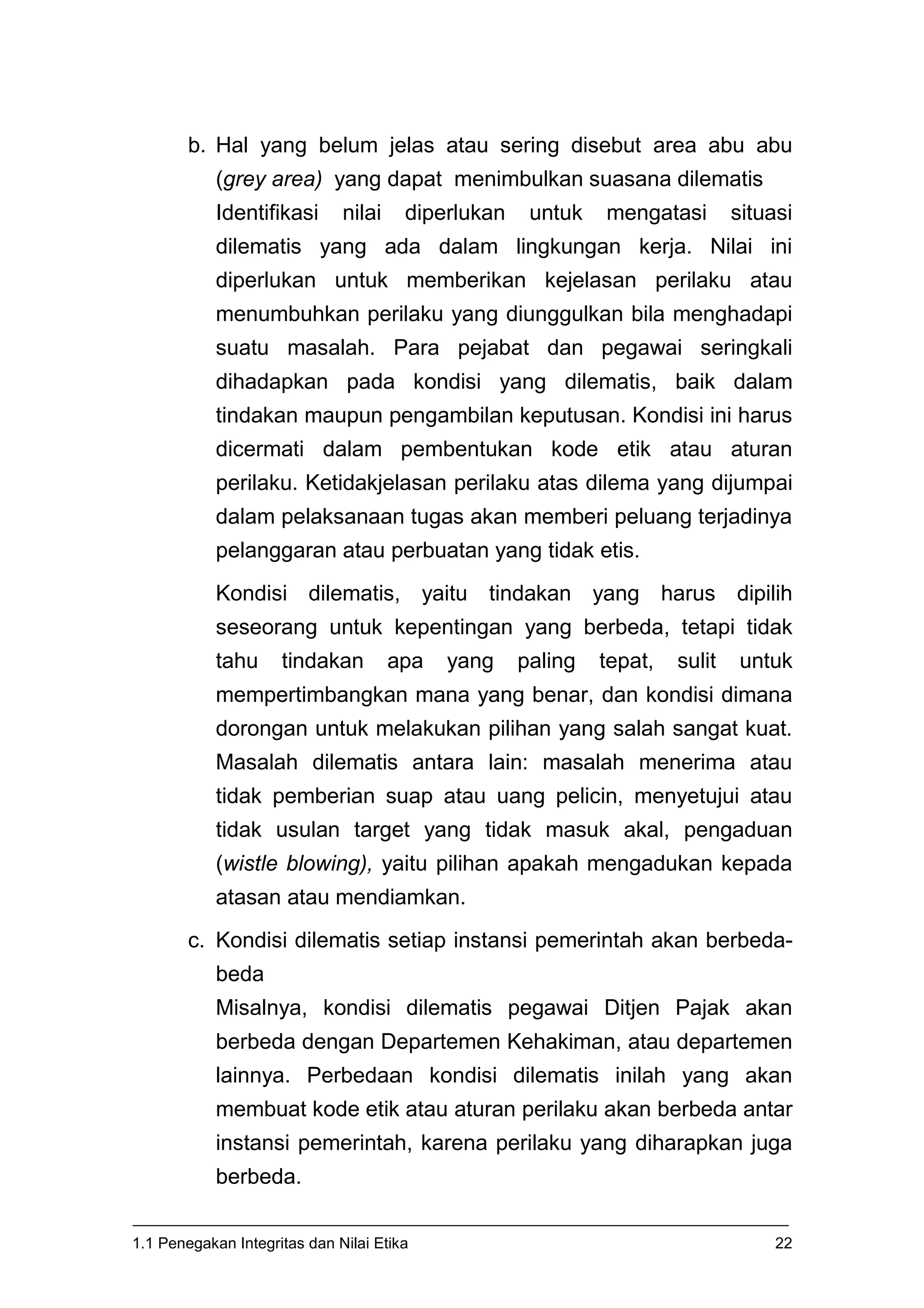 1.1 peningkatan integritas dan nilai etika | PDF 1.1 peningkatan integritas dan nilai etika | PDF