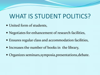 Presentation on student politics | PPTX