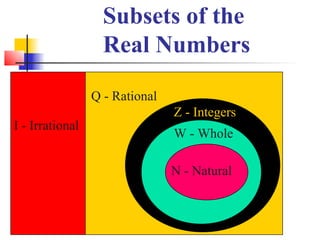 1.1 real numbers & operations | PPT