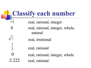 1.1 real numbers & operations | PPT