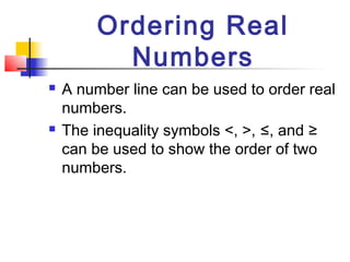 1.1 real numbers & operations | PPT