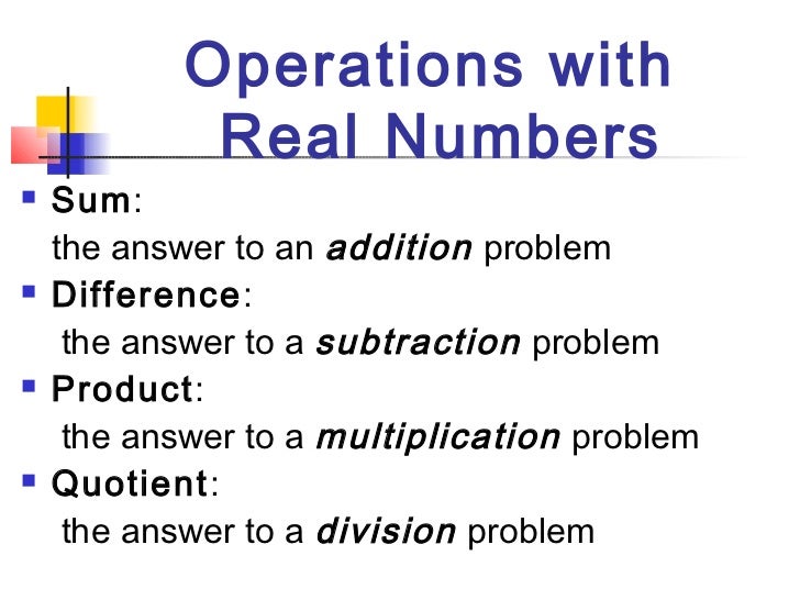 1.1 Real Numbers & Operations